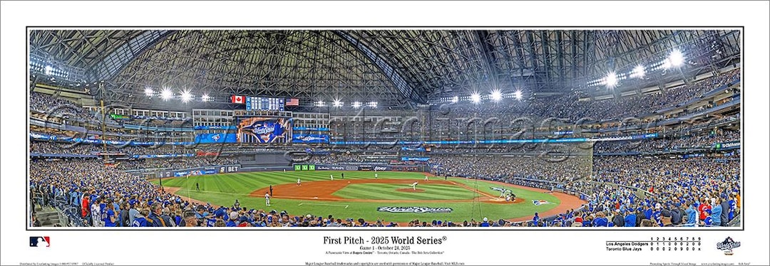 Toronto Blue Jays 2025 World Series First Pitch Panoramic Poster-2143 ...