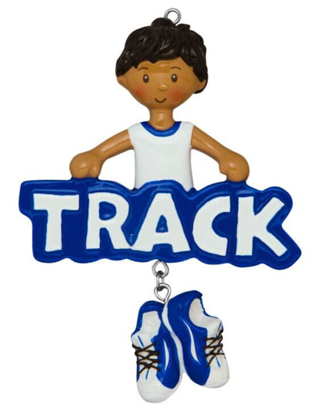 Track Boy African American Personalized Christmas Ornament, Sport ...