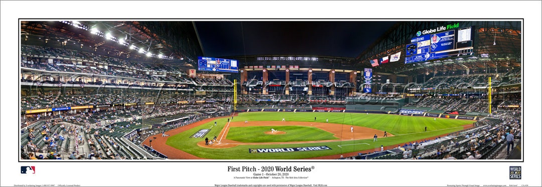 2020 World Series First Pitch Los Angeles Dodgers 13.5x39 Panoramic ...