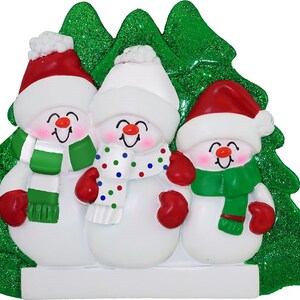 Snowmen Family 3 People Personalized Christmas Ornament - Etsy
