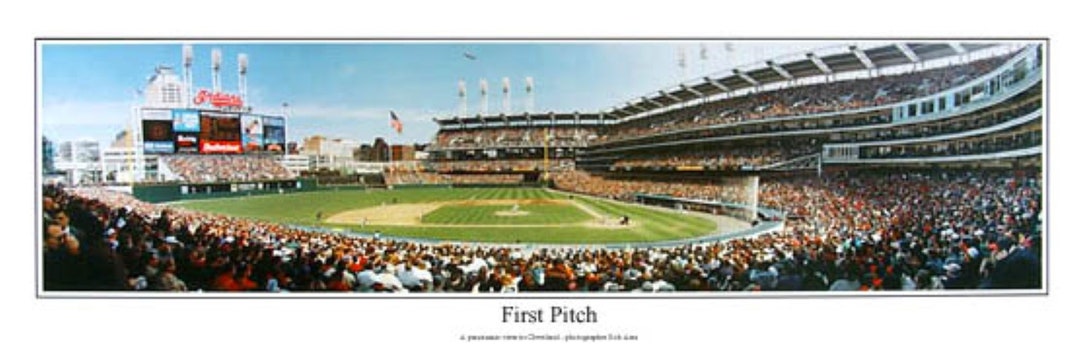1994 Cleveland Indians Jacobs Field Opening First Pitch Panoramic ...