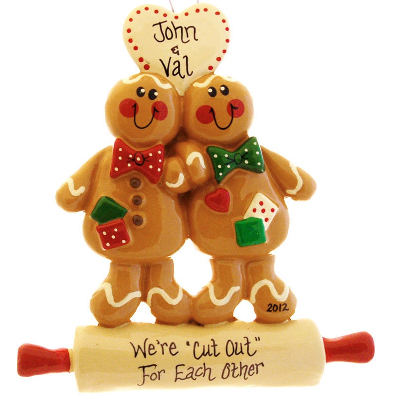 Gingerbread Couple Personalized Christmas Ornament Family - Etsy