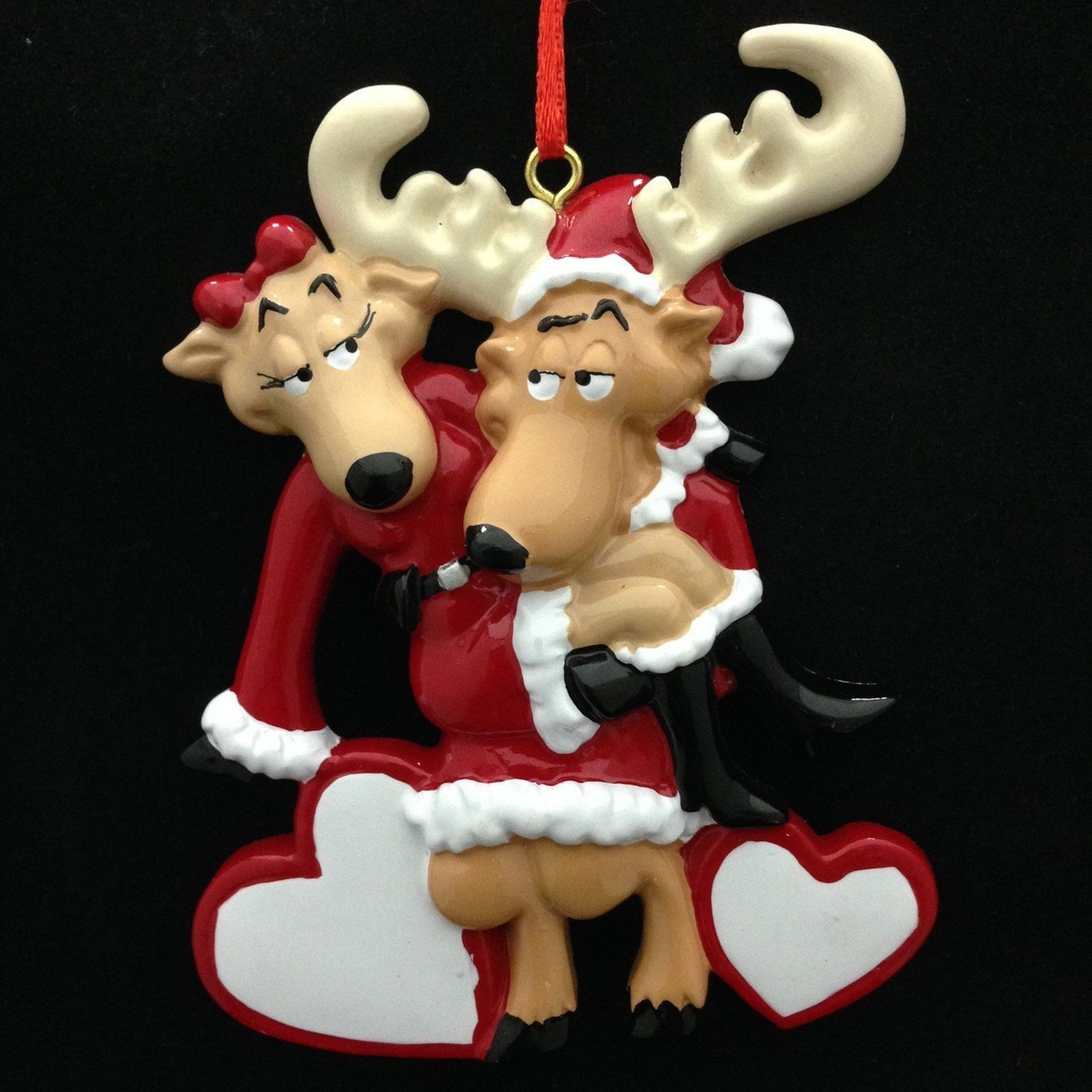 Santa Deer Couple Personalized Christmas Ornament Family - Etsy