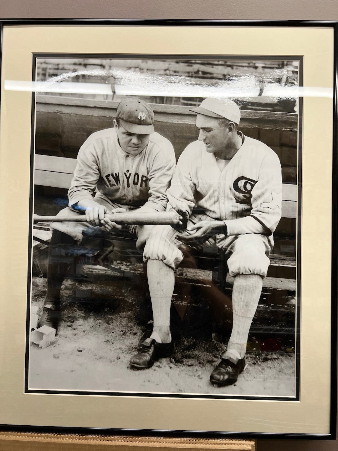 Baseball NY Yankees Babe Ruth and White Sox Shoeless Joe Jackson Photo ...