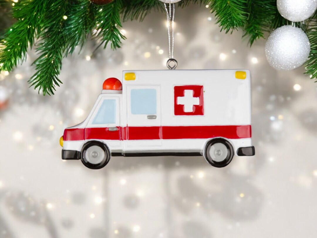 Medical Ambulance Emergency EMT Personalized Christmas Ornament ...