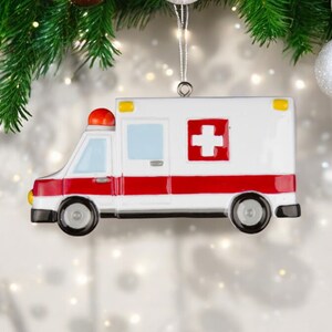 Medical Ambulance Emergency EMT Personalized Christmas Ornament ...