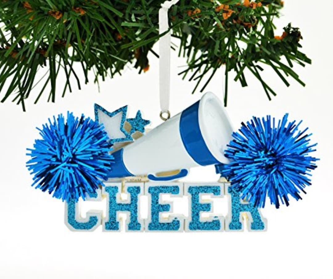 Cheerleading Christmas Ornament, Blue Personalized Sport Decoration - Etsy