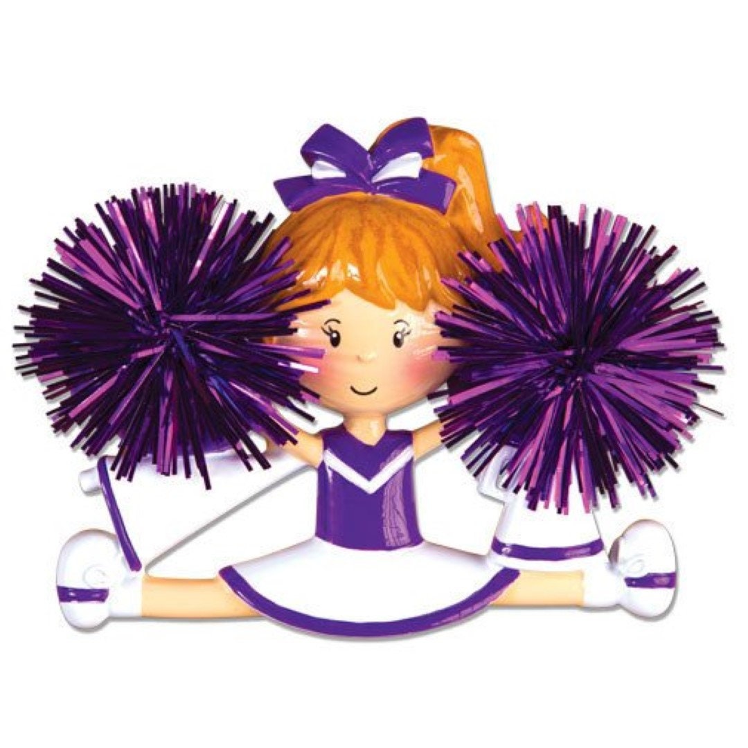 Cheerleader Purple Personalized Christmas Ornament, Sport Christmas ...