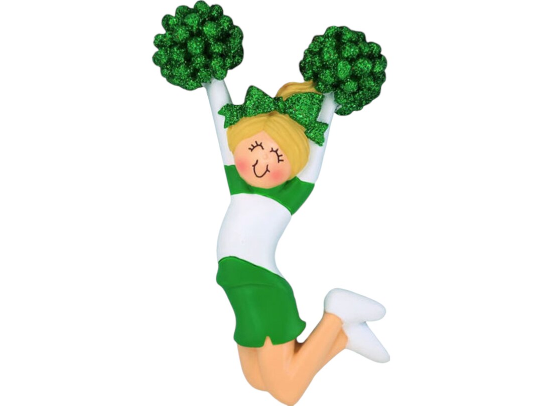 Cheerleader Green Uniform, Female Blonde Personalized Christmas ...