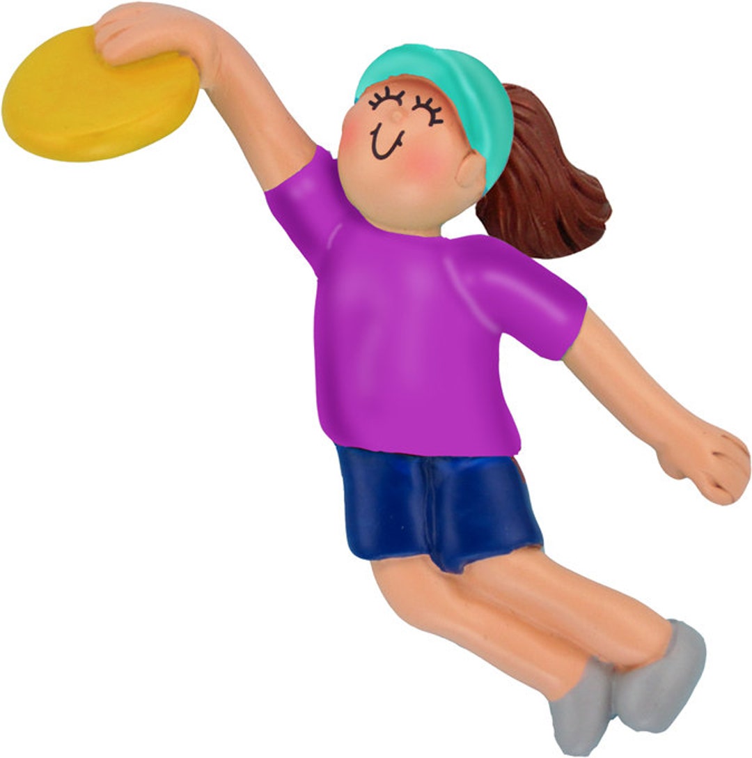 Frisbee Female Brown Personalized Christmas Ornament, Christmas ...