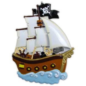 Pirate Ship Boat Personalized Christmas Ornament, Kids Christmas ...