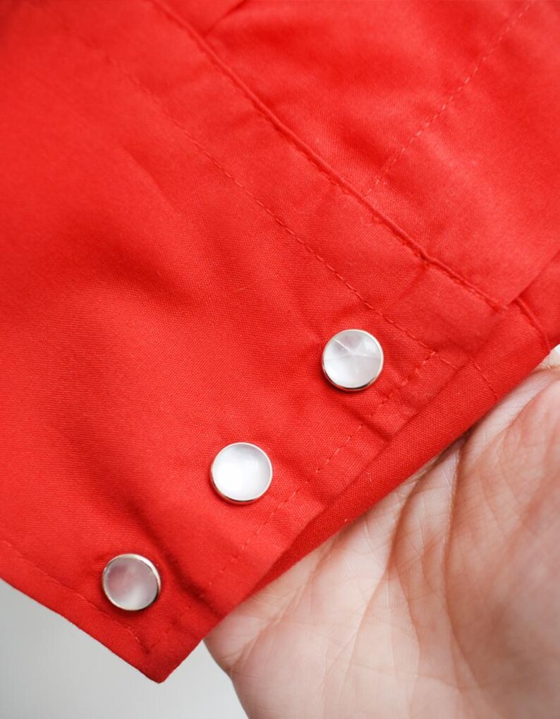 Vintage Volup 1970s Red Western Shirt With Floral Motifs, 46in Bust XL ...