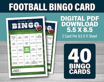 EASY PRINT Football Bingo Cards! (digital File) 40 Cards - Etsy
