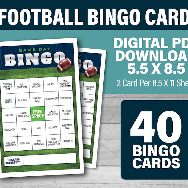 Football Bingo - Etsy