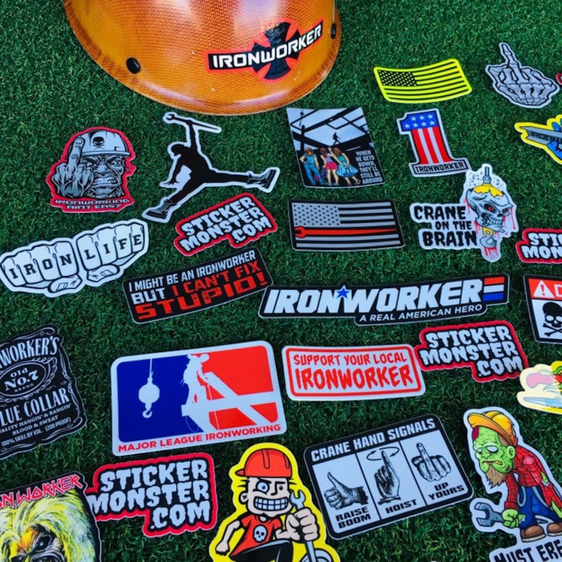 IRONWORKER Hard Hat Stickers, Iron Worker 52 Hardhat Sticker & Decals ...
