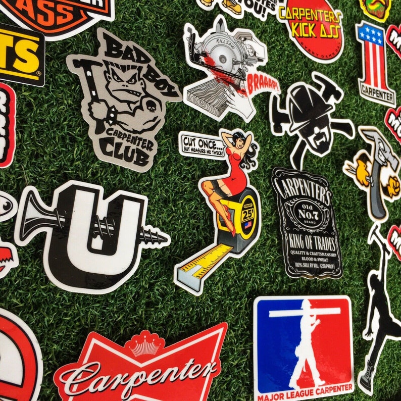 CARPENTER 50 Hard Hat Stickers Toolbox Decals Hardhat | Etsy