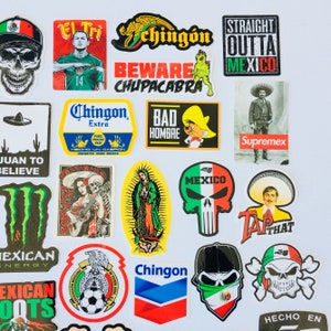 MEXICAN CHINGON Hard Hat Stickers 40 MEXICO Hardhat Sticker Pegatinas ...