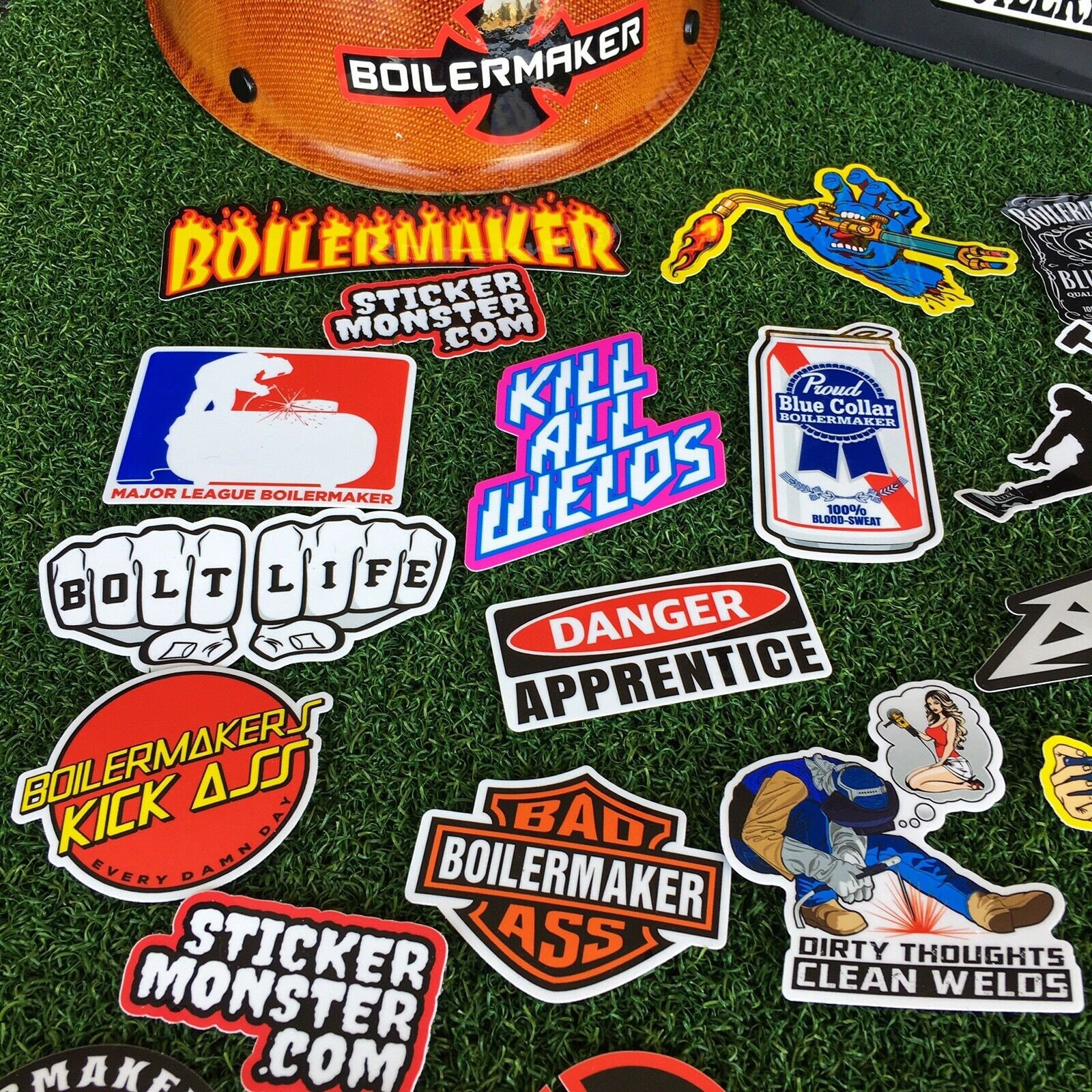 BOILERMAKER Welder, Hard Hat Stickers, 40 Total Hardhat Sticker and ...