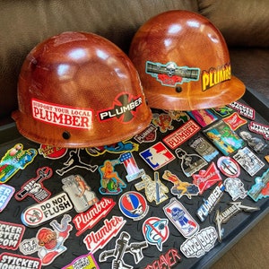 PLUMBER (50+) Hard Hat Stickers Toolbox Decals, Hardhat Sticker ...