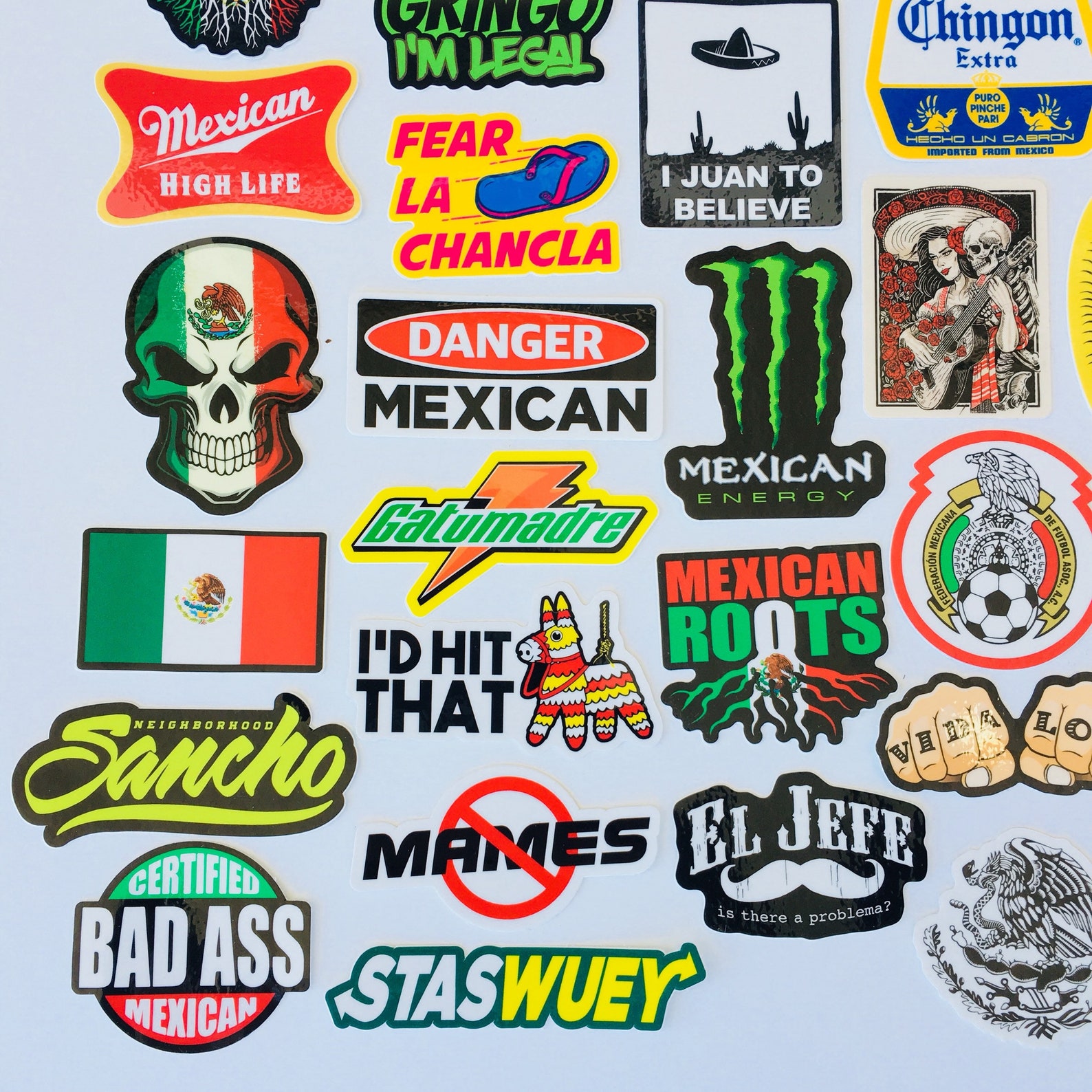 MEXICAN CHINGON Hard Hat Stickers 40 MEXICO Hardhat Sticker Pegatinas ...
