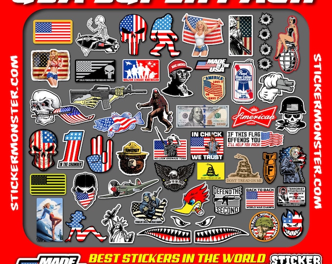 5-pack 'MERICA Black Ops American Flags Hard Hat Stickers Motorcycle ...