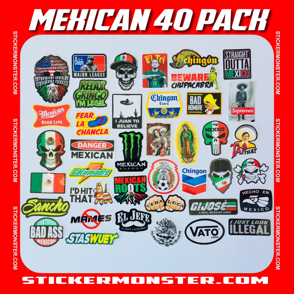 MEXICAN CHINGON Hard Hat Stickers 40 MEXICO Hardhat Sticker - Etsy