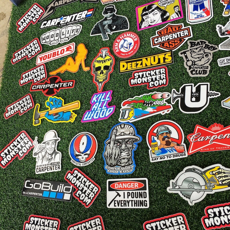 CARPENTER 50 Hard Hat Stickers Toolbox Decals Hardhat | Etsy