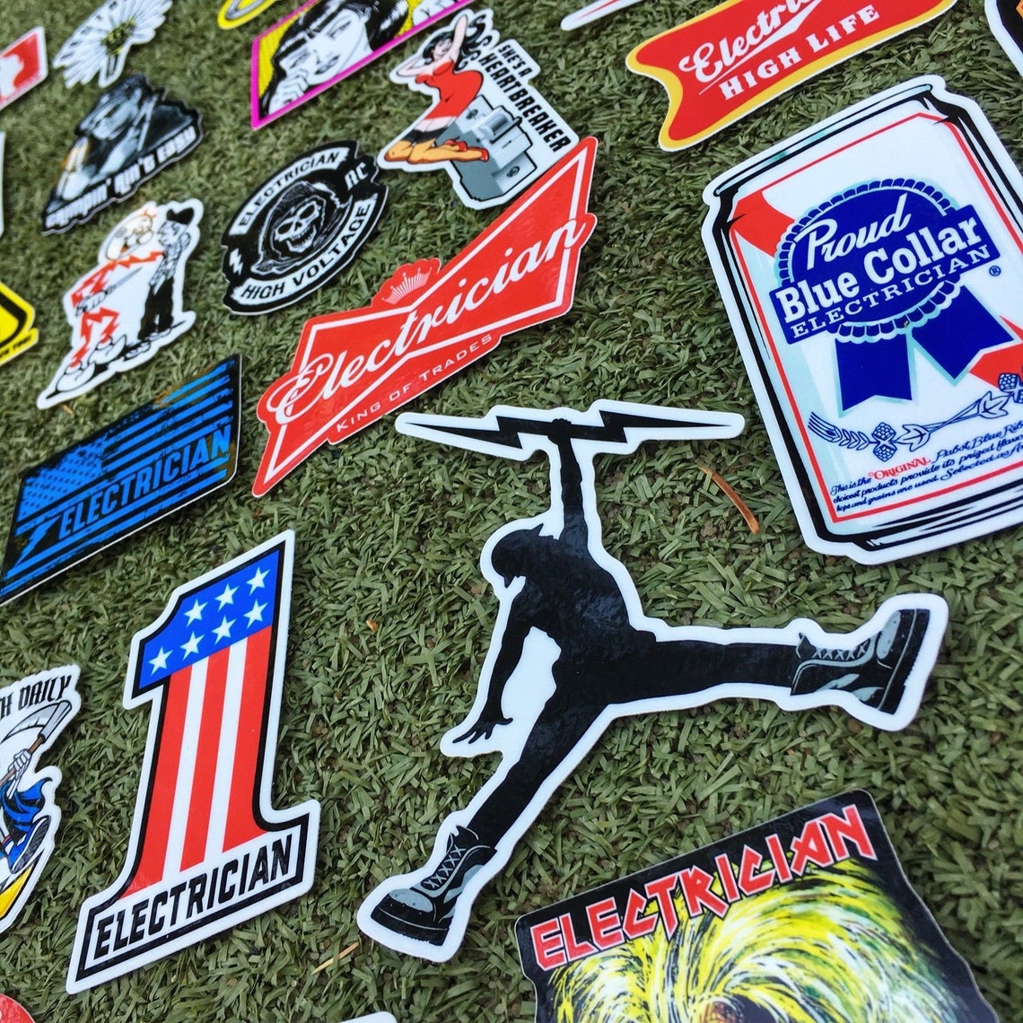 NEW ELECTRICIAN Hard Hat Stickers 55 hardhat Sticker and | Etsy