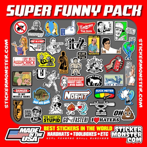 SUPER FUNNY PACK40 Hard Hat Stickers Toolbox Decals - Etsy
