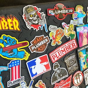 PLUMBER (50+) Hard Hat Stickers Toolbox Decals, Hardhat Sticker ...