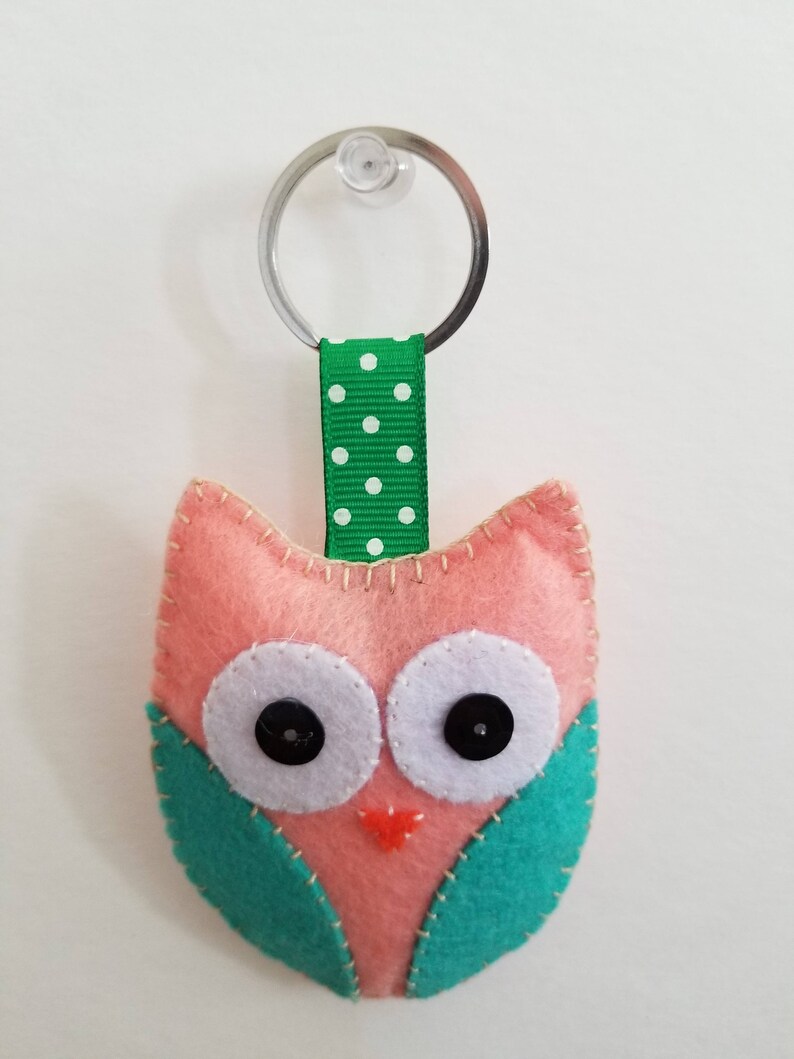 Colorful OWL Keychain, Felt Animals, Hand Stitch, Party Favors, Give ...