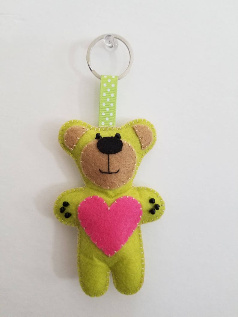 Bear Animal Felt, Hand Stitched, Key Chain, Baby Gifts, Party Favors ...
