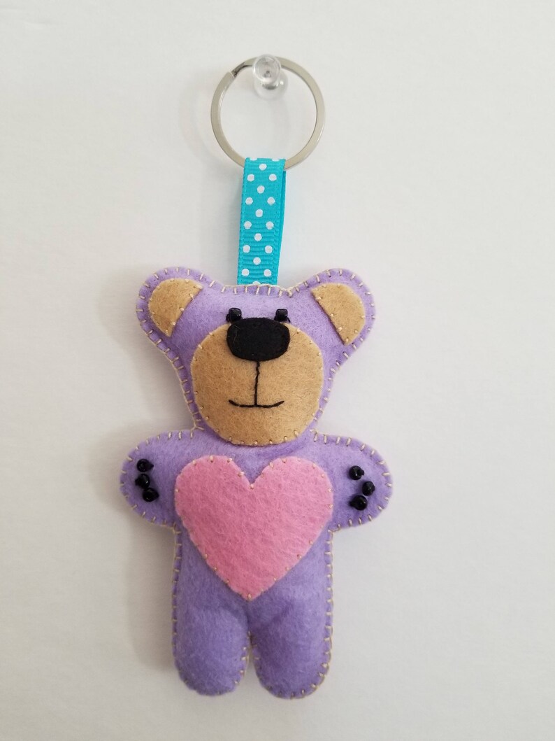 Bear Animal Felt, Hand Stitched, Key Chain, Baby Gifts, Party Favors ...