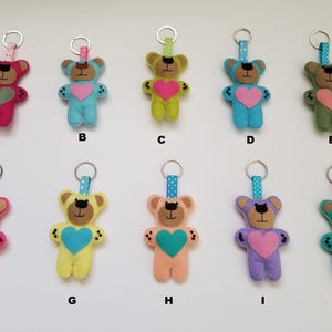 Bear Animal Felt, Hand Stitched, Key Chain, Baby Gifts, Party Favors ...