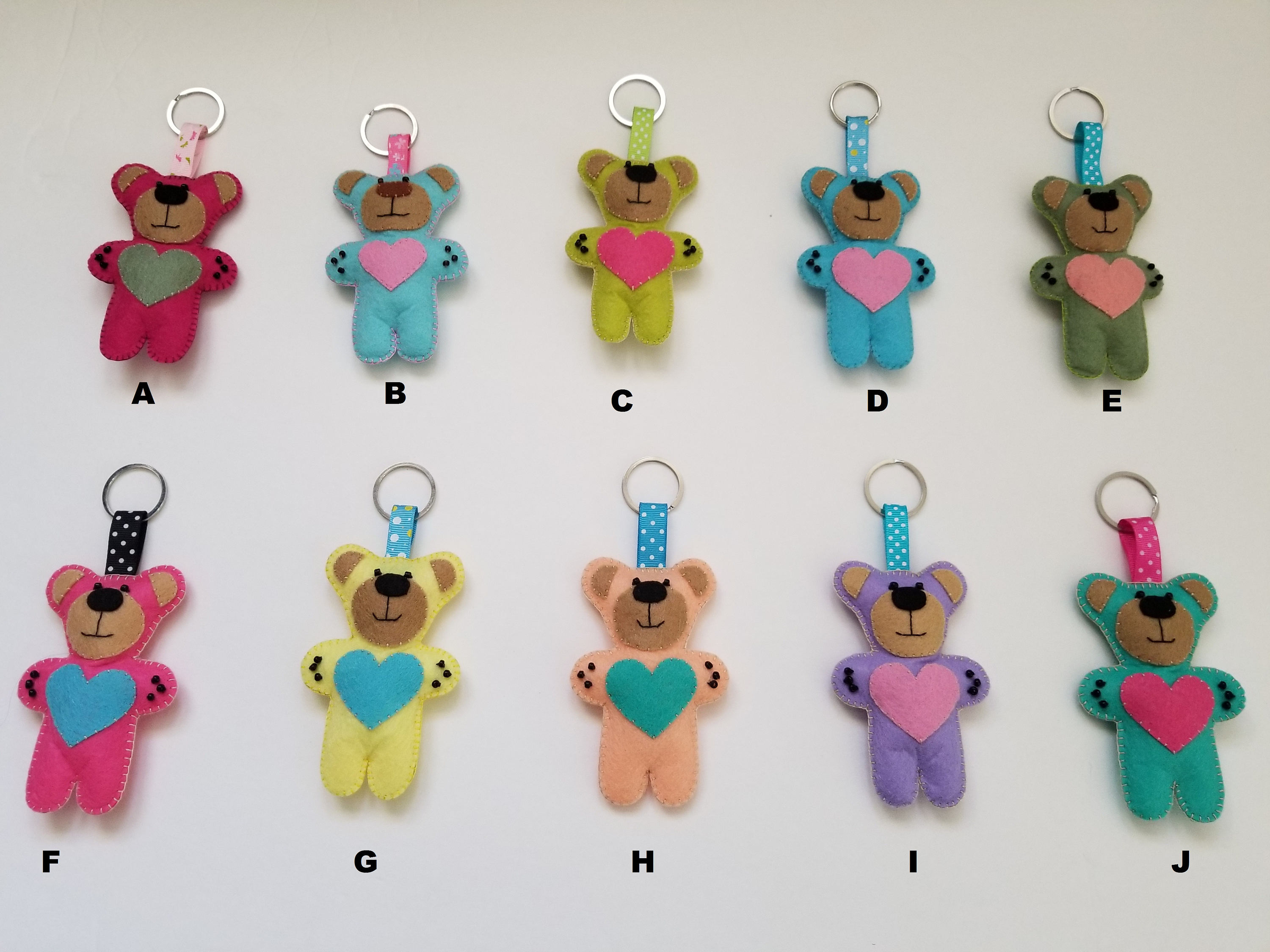 Bear Animal Felt Hand Stitched Key Chain Baby Gifts Party - Etsy