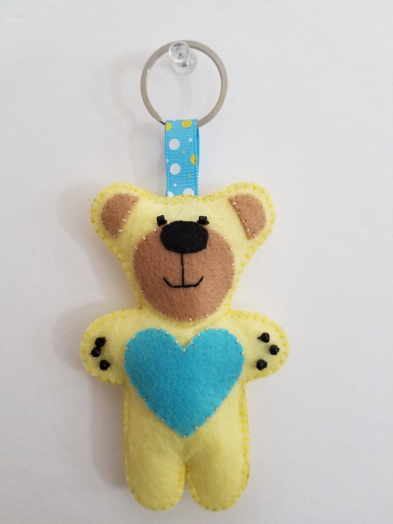 Bear Animal Felt, Hand Stitched, Key Chain, Baby Gifts, Party Favors ...