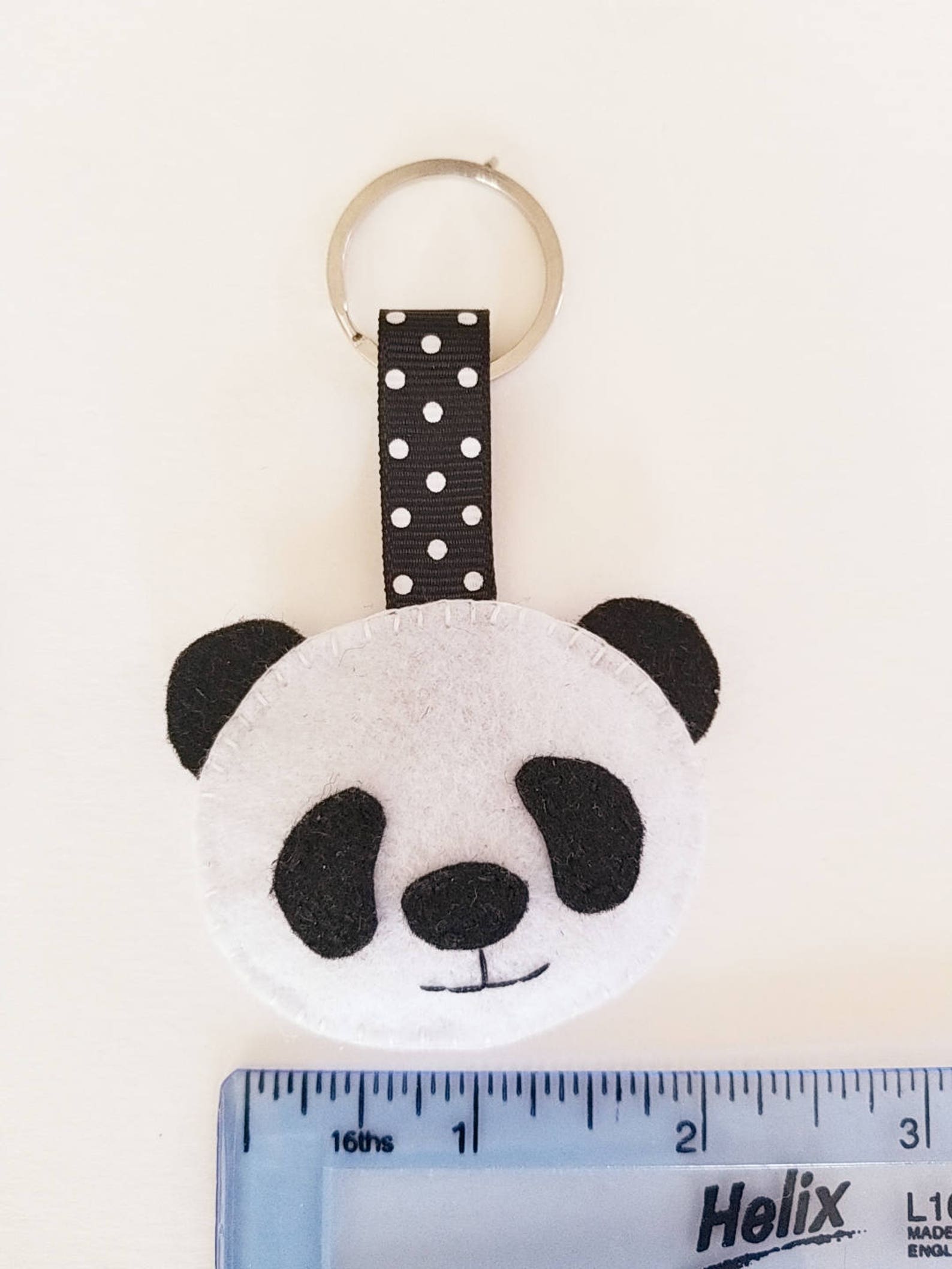 Panda Animal Felt Key Ring-panda Love Black&white-polka Dots - Etsy
