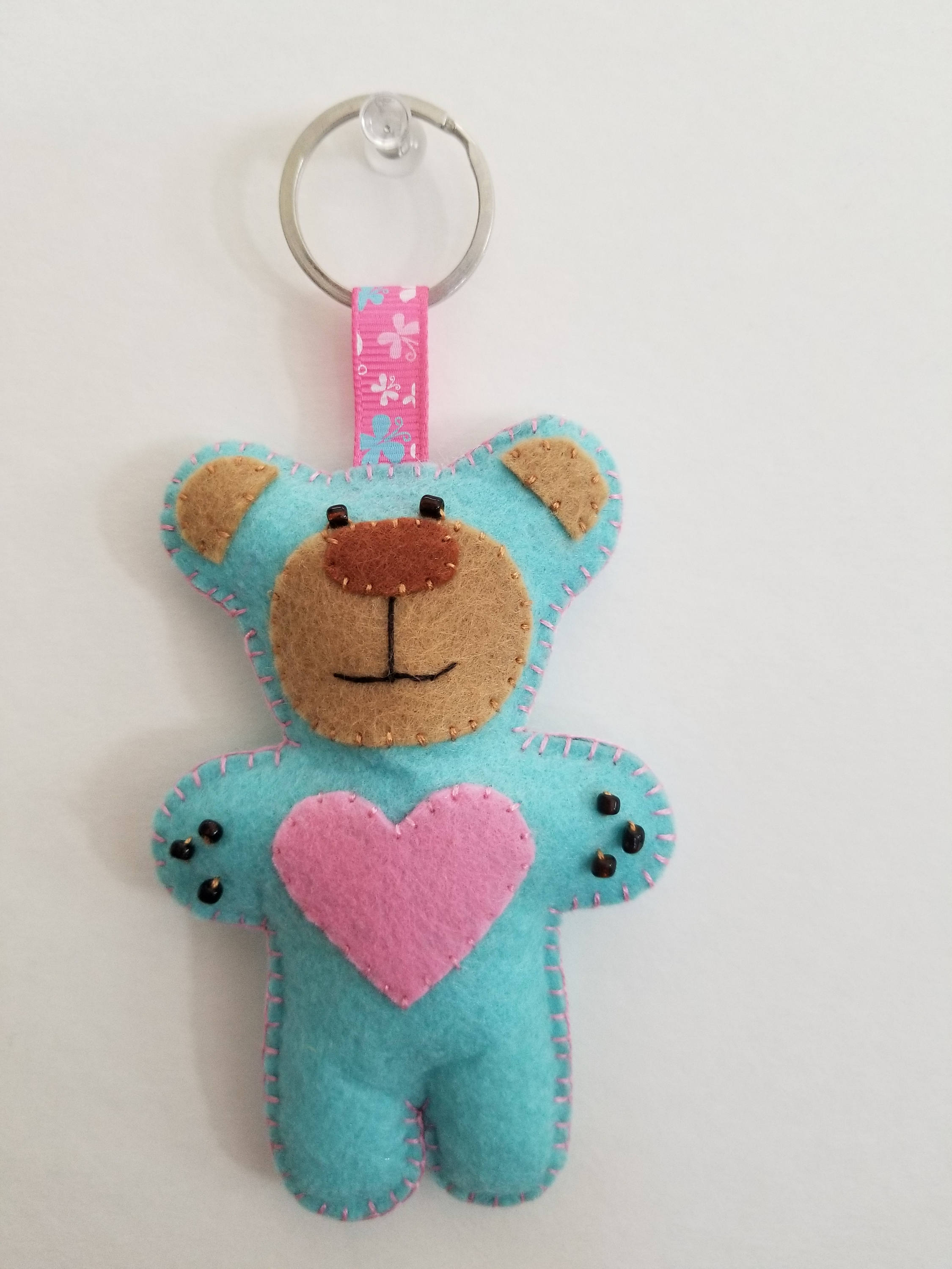 Bear Animal Felt Hand Stitched Key Chain Baby Gifts Party - Etsy