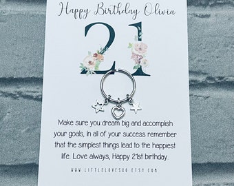 21st Birthday Keychain - Etsy