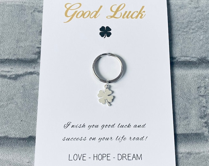 Good Luck Keyring,good Luck Charm,good Luck Gift,lucky Charm,four Leaf ...
