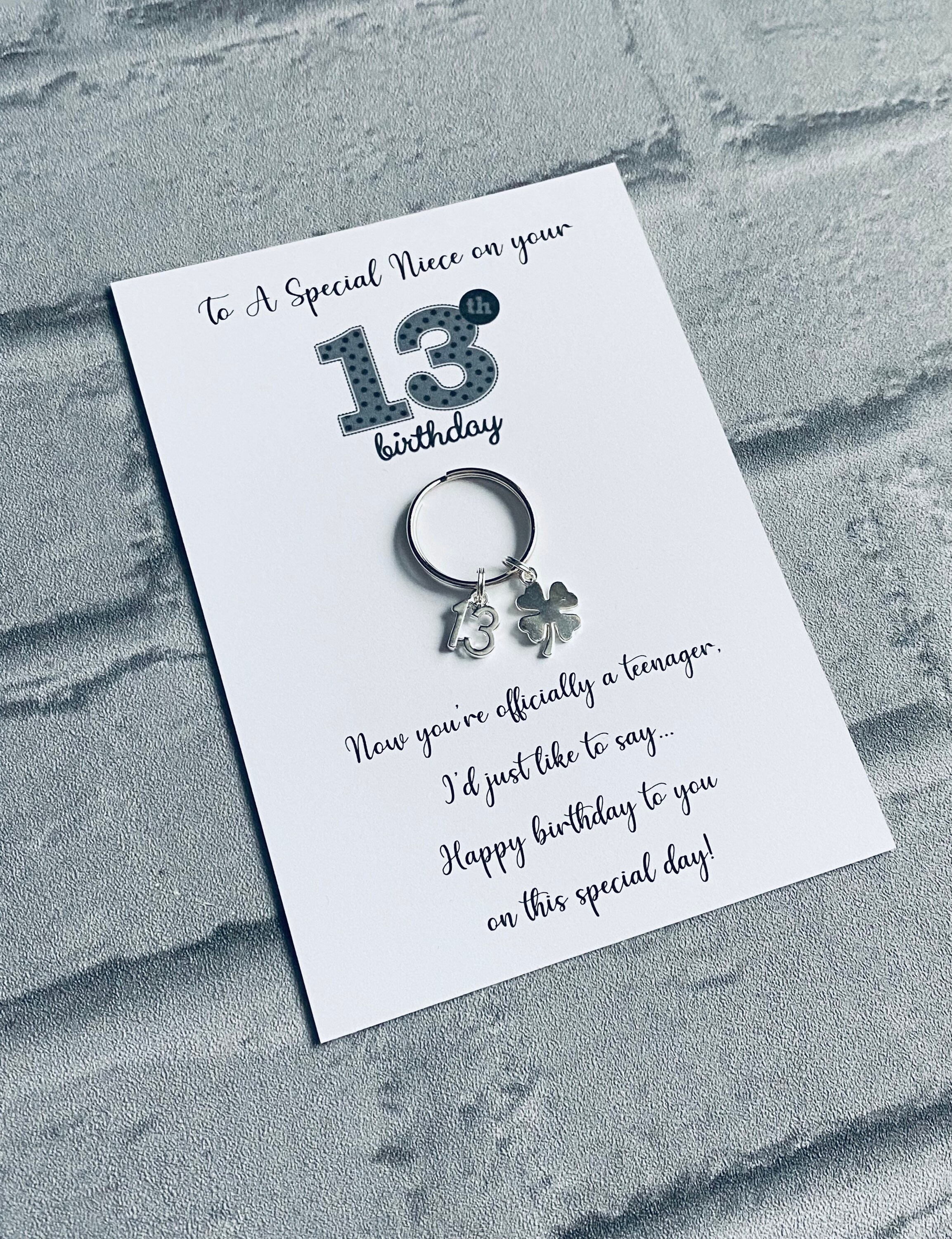 13th birthday keyring13th birthday cardniece cardnephew | Etsy