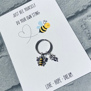 Bee Keyring,bee Keychain,honey Bee Keychain,honey Bee Gift,worker Bee ...