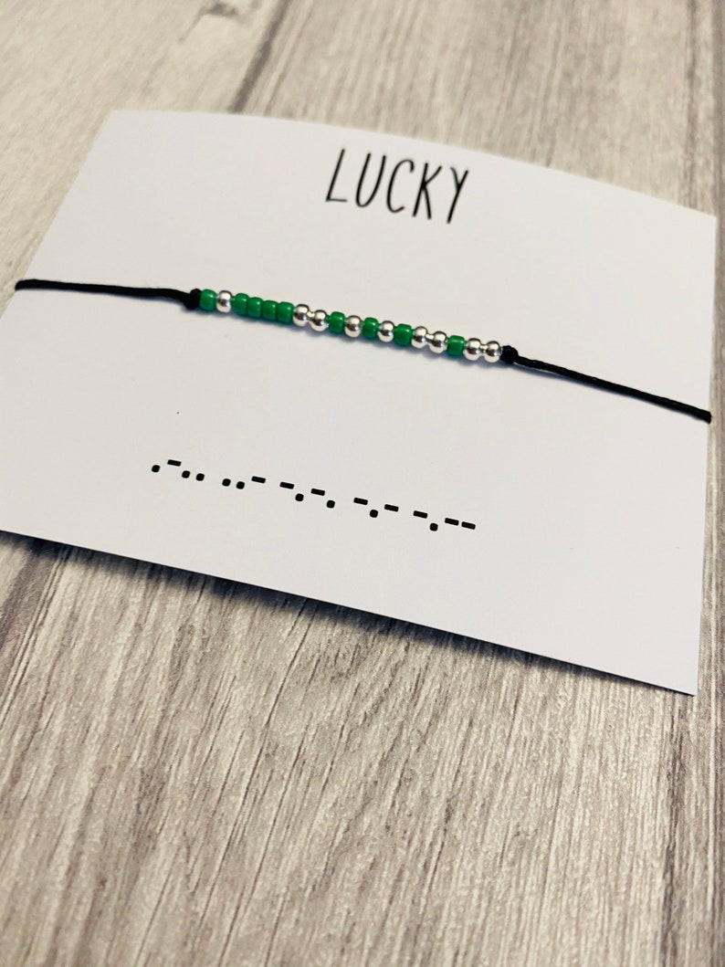 Lucky morse code braceletmorse code braceletgood luck | Etsy