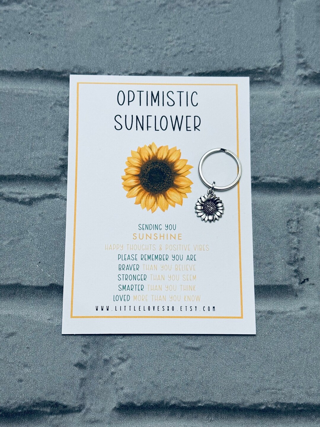 Optimistic Sunflower Keyring: Thank You Gift for Carers - Etsy