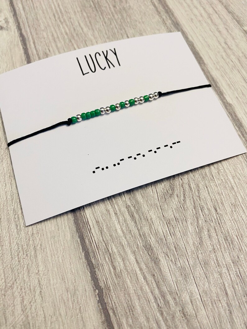 Lucky morse code braceletmorse code braceletgood luck | Etsy