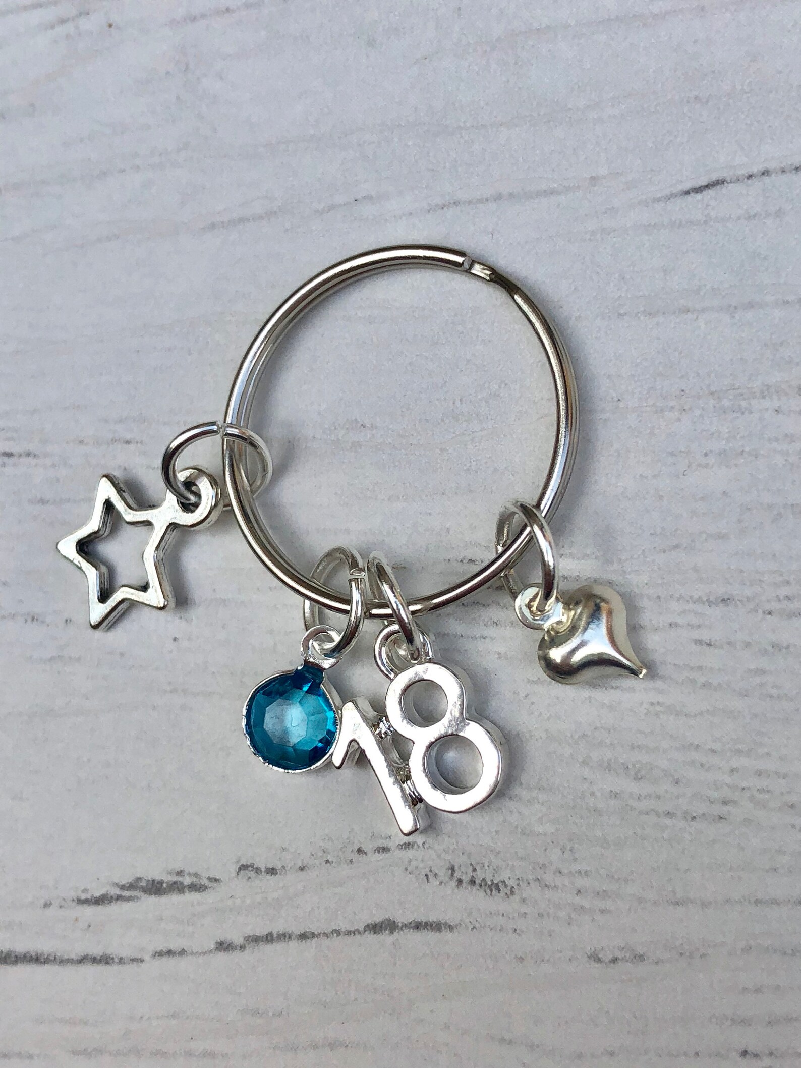 18 Keychain18th Keychain18th Birthday Giftbirthstone - Etsy