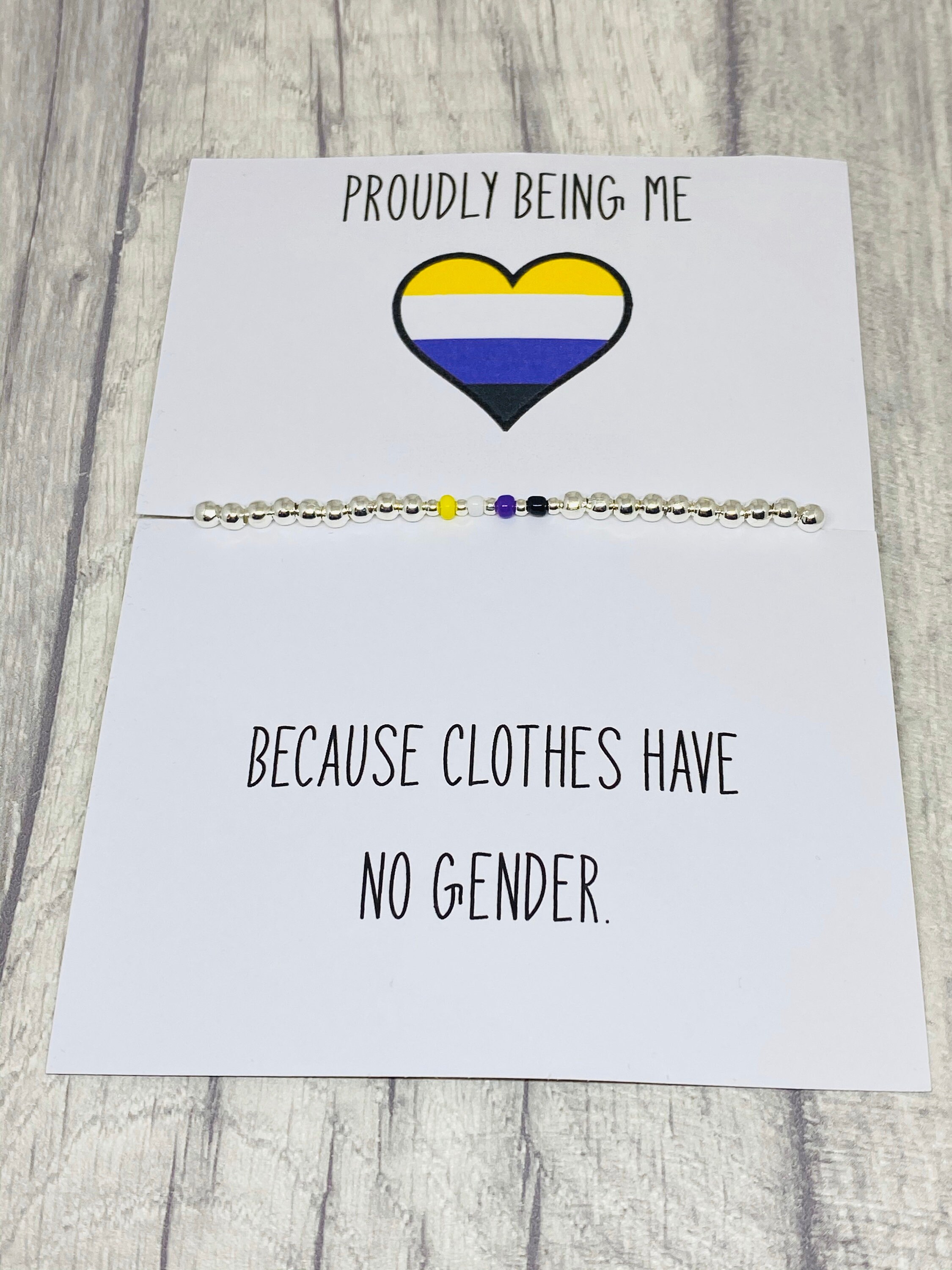 Non Binary Braceletnon Binary Pridenon Binarynon Binary | Etsy UK