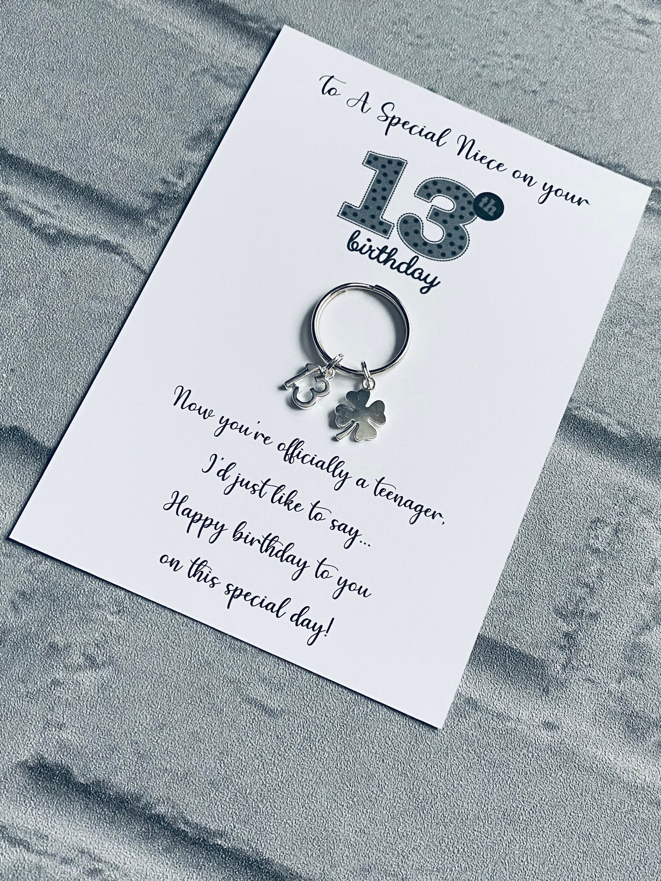 13th birthday keyring13th birthday cardniece cardnephew | Etsy