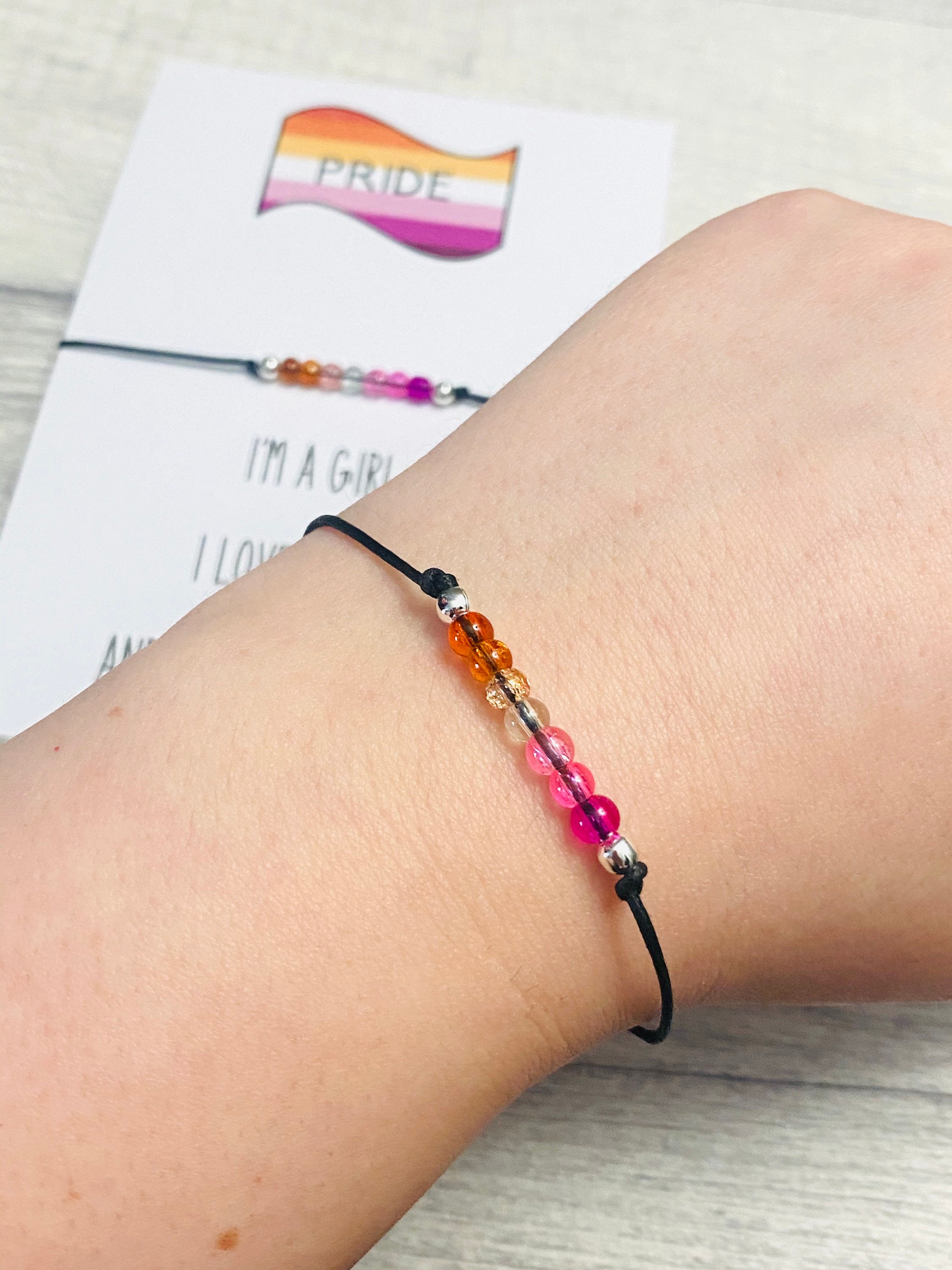 Lesbian pride braceletLGBT braceletcouples braceletpride | Etsy