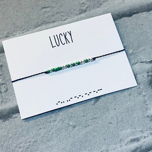 Lucky Morse Code Bracelet,morse Code Bracelet,good Luck Gifts,get Well ...